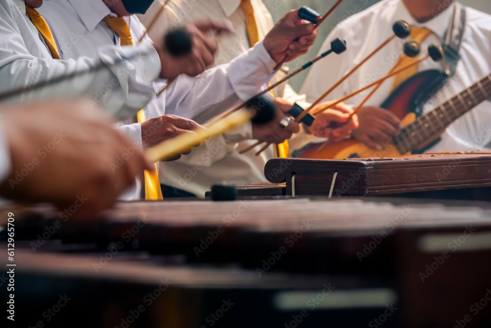Marimba keyboard made of Hormigo wood, the national instrument of ...