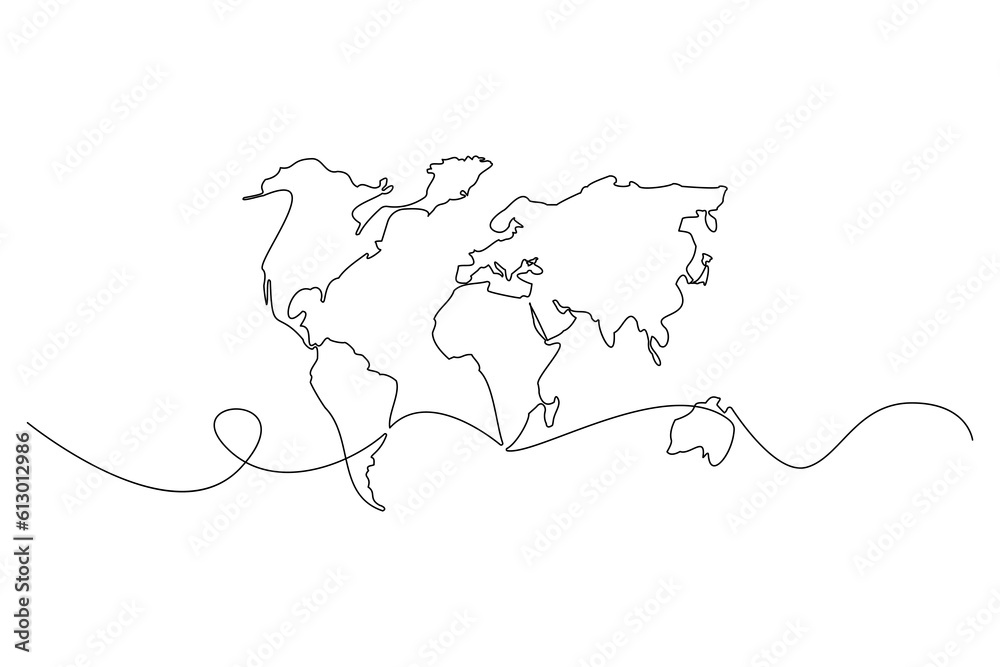 Continuous line drawing of globes earth. Globe world map icon. map ...
