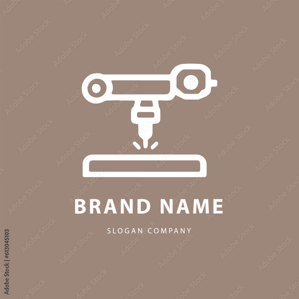 Robotic hand manipulator silhouette symbol icon. Robot limb logo. Robot ...