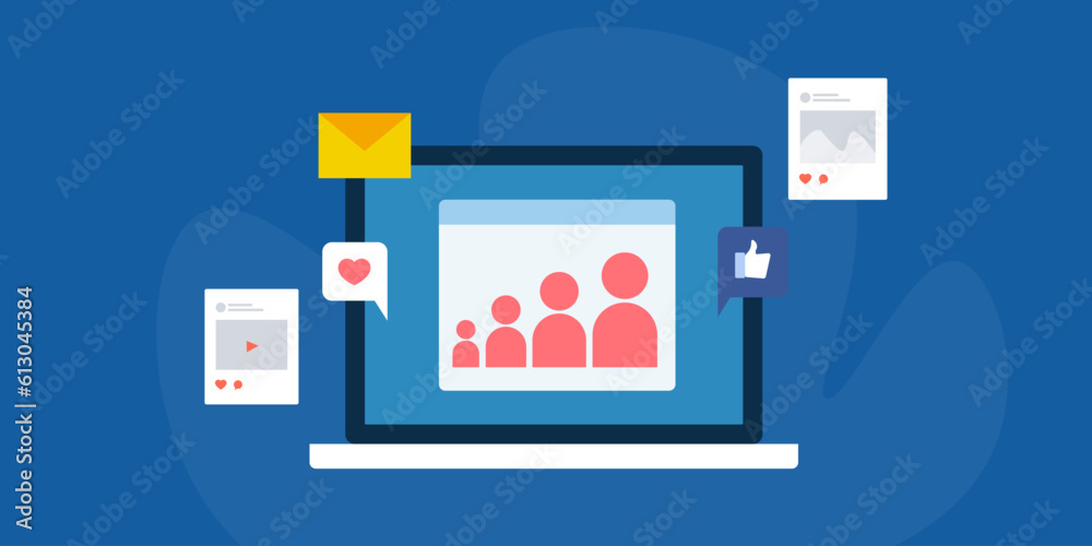 Social media insights report on dashboard, audience interaction ...