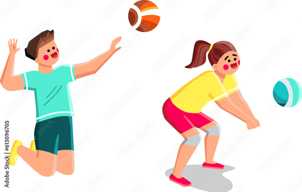 volleyball player vector. ball athlete, action competition ...