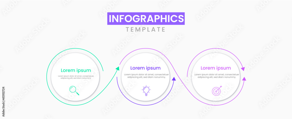 infographic vector design with icons and 3 options or steps ...
