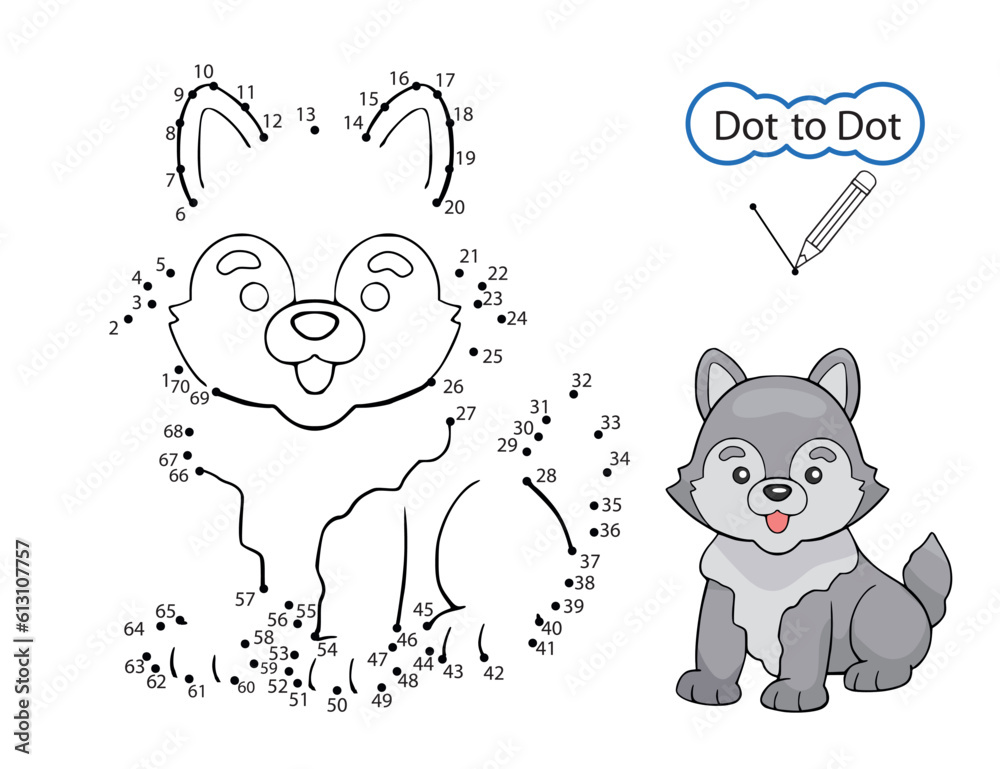 Vector de Stock Dot to dot game. Kids activity education worksheet. Art ...