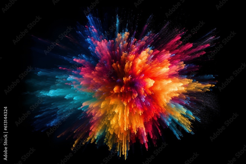 Dynamic Energy Burst with Vibrant Color and Explosive Motion Created ...