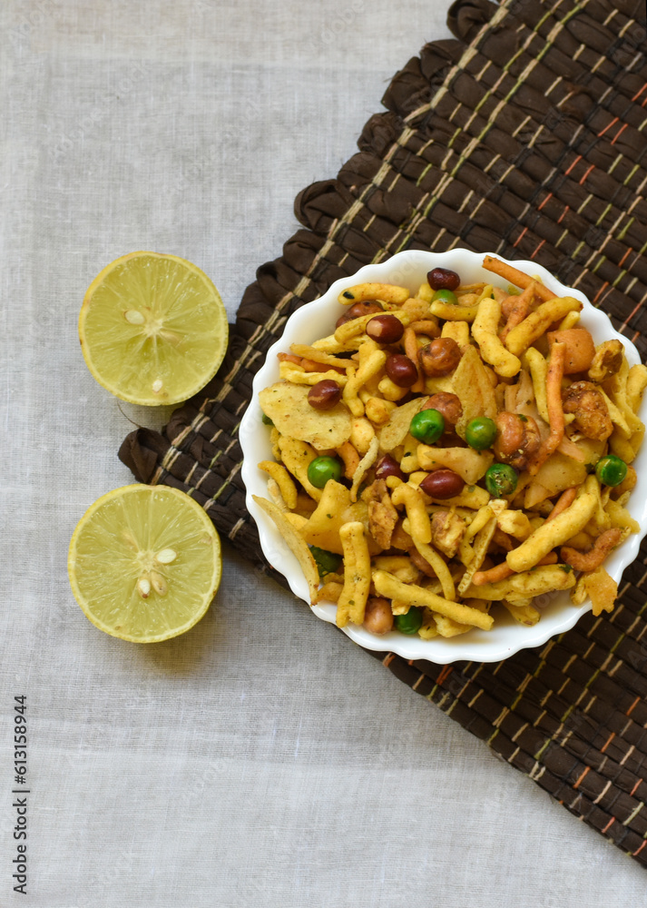 Traditional Indian deep-fried salty dish - chivda, mixture, farsan, or ...