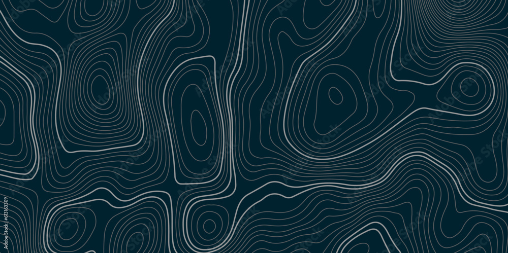 Abstract colorful blue topographic wavy curve line background ...