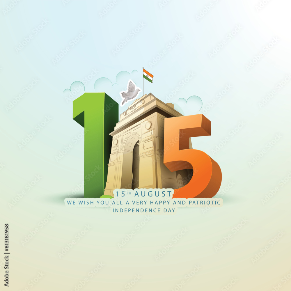 vector illustration of Independence Day of India for 75th Independence ...