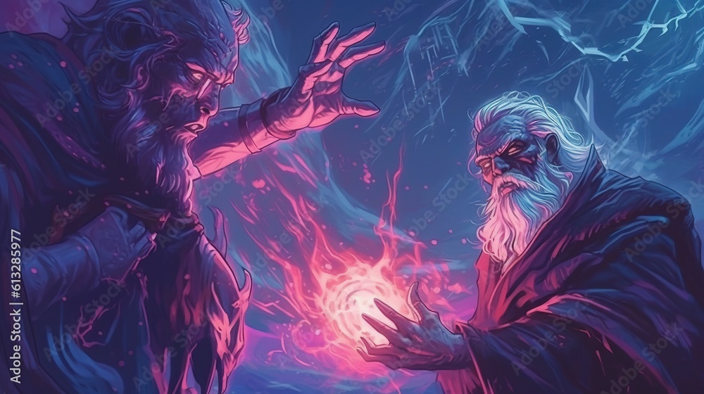 A high-tech wizard summoning a demon from another dimension . Fantasy ...