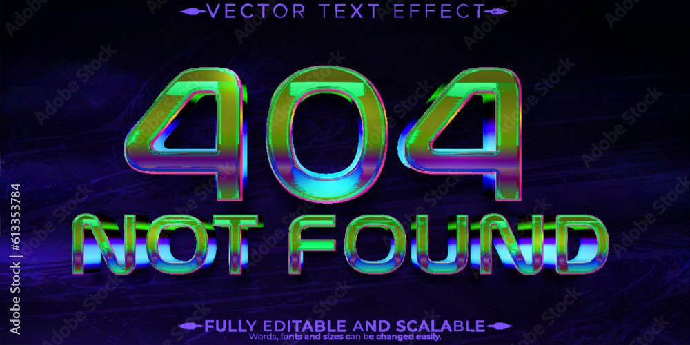 Cyberpunk text effect, editable error and techno text style Stock ...