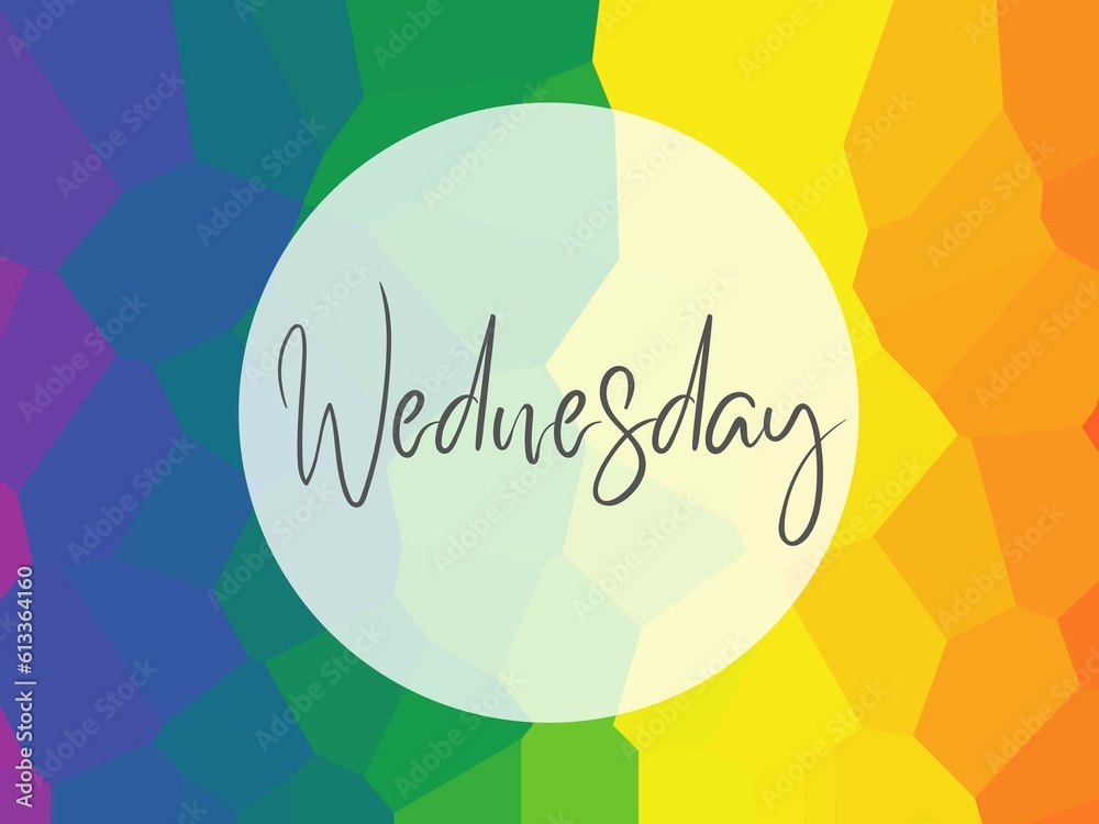 WEDNESDAY Daily planner in rainbow, multi colored background, wallpaper ...