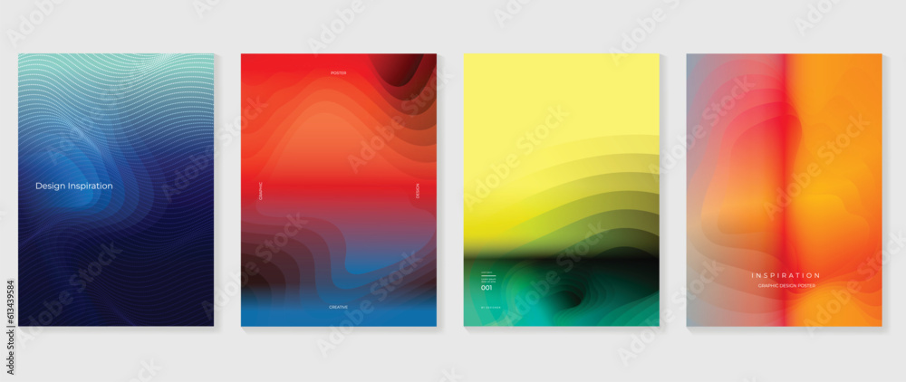 Gradient design background cover set. Abstract gradient graphic with ...