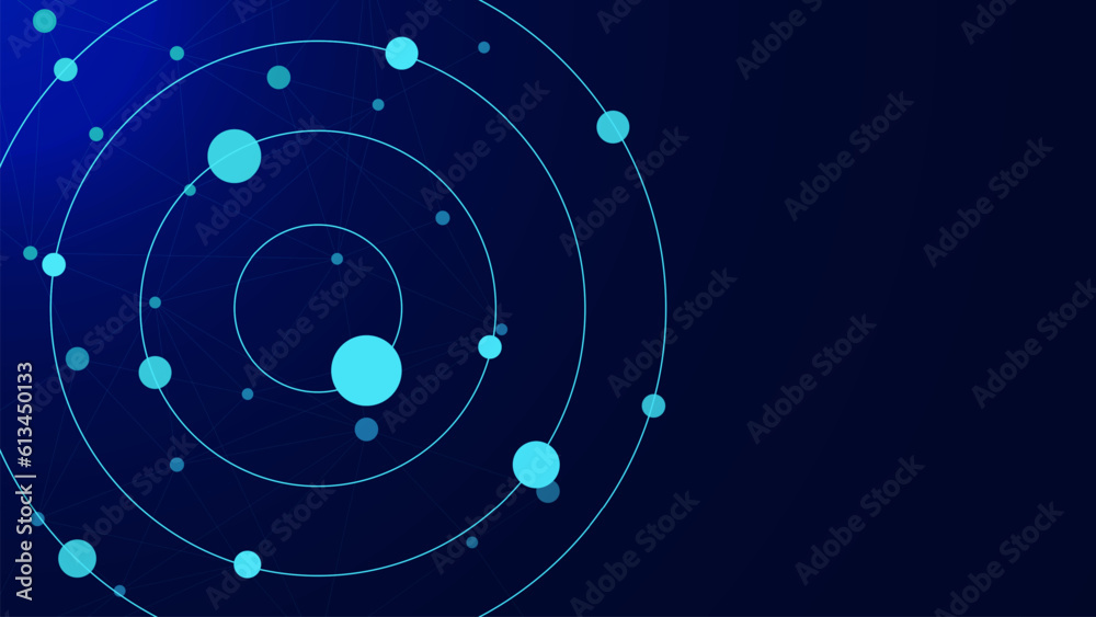 Abstract line circle with points background. Global network connection ...