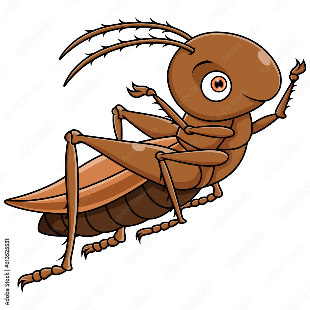 Cartoon grasshopper on white background Stock Vector | Adobe Stock