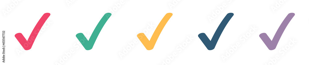 Check mark tick icon blue green yellow red vector graphic clipart ...