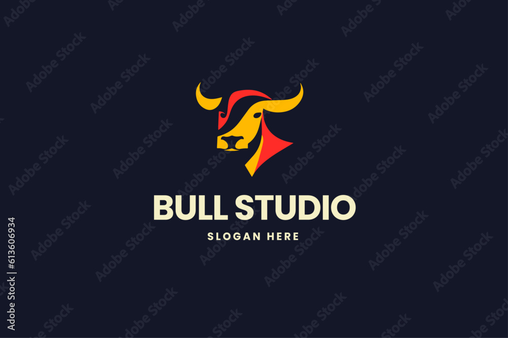 bull logo Stock Vector | Adobe Stock