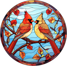 Red Cardinal Stained Glass Free Stock Photo - Public Domain Pictures