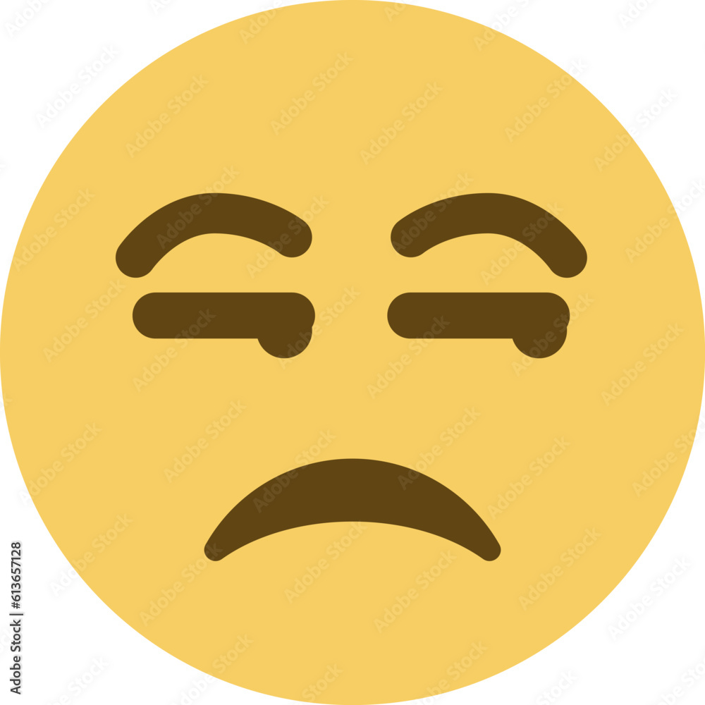 Top quality emoticon. Unamused emoji. Meh emoticon, dissatisfied yellow ...