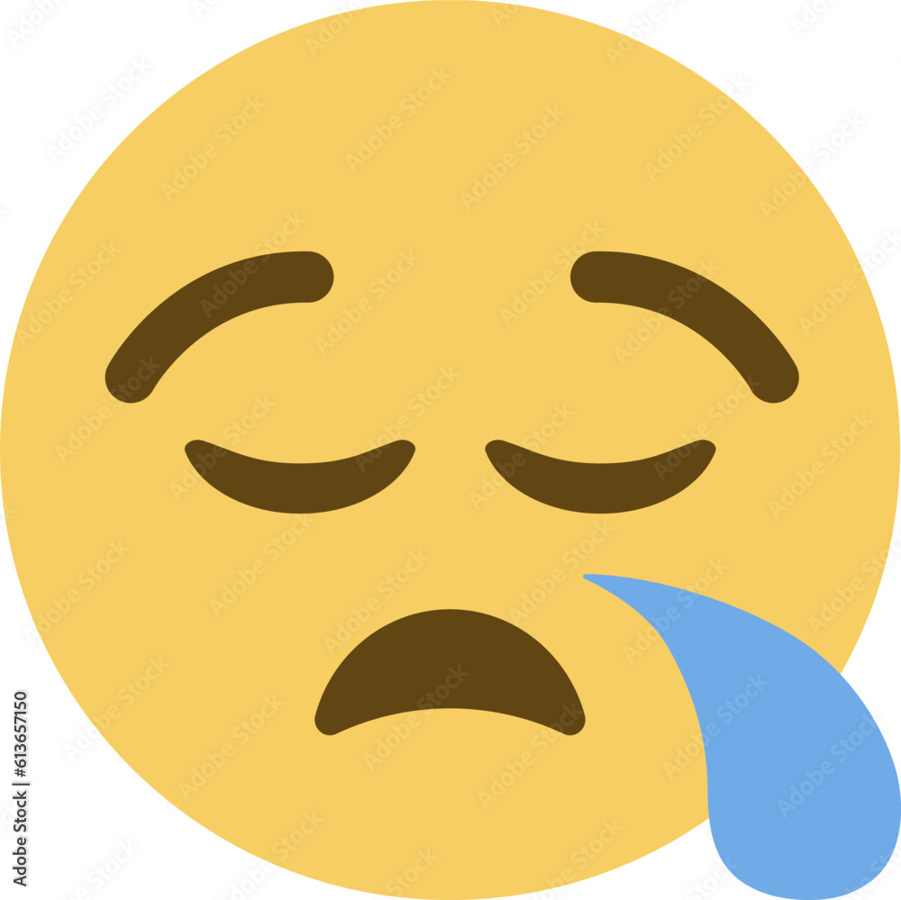 Top quality emoticon. Crying emoji. Sad emoticon face with tear drop ...