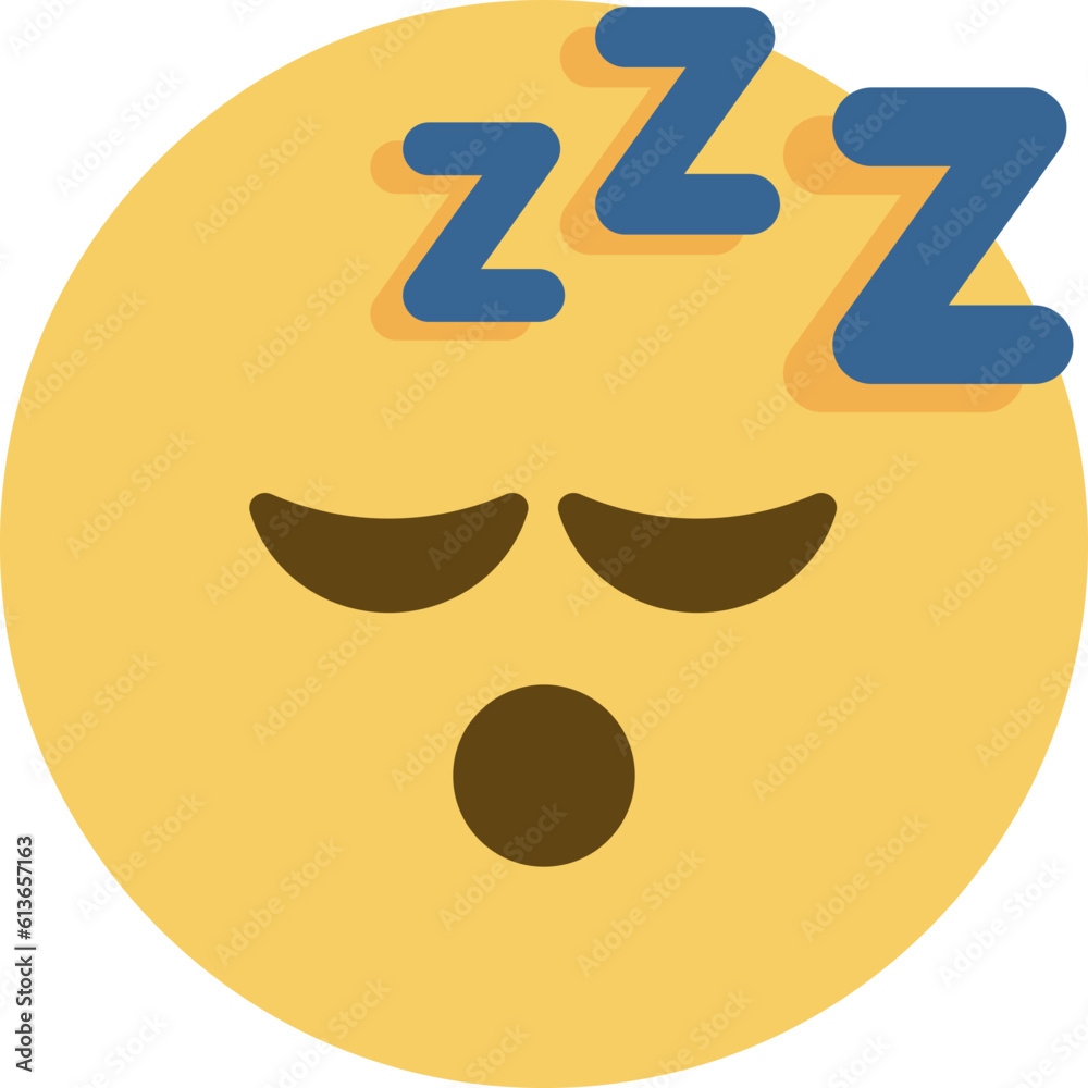 Top quality emoticon. Sleeping emoji. Snoring emoticon, Zzz yellow face ...