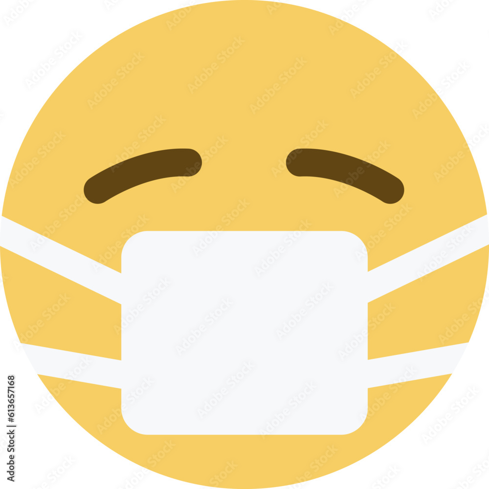 Top quality emoticon. Emoji with medical mask. Emoticon yellow face ...