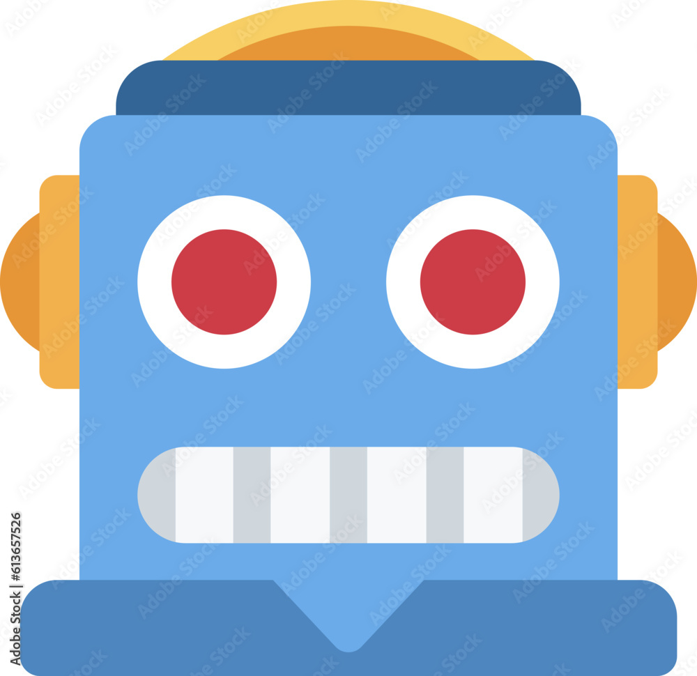 Top quality emoticon. Head of classic vintage tin toy grimace robot ...