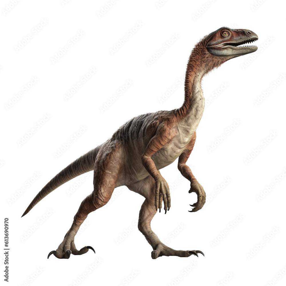 Velociraptor dinosaur on transparent background Generative AI Stock ...