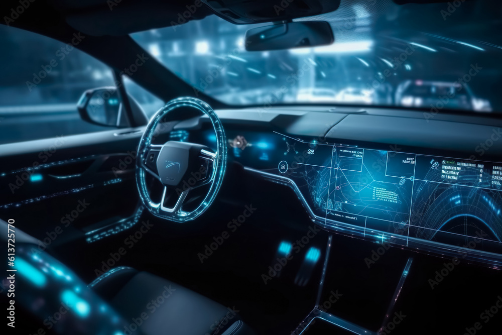 Modern smart car technology intelligent system using Heads up display ...