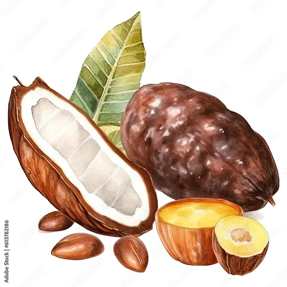 Watercolor Cocoa Chocolate Clipart Illustration Stock Photo | Adobe Stock