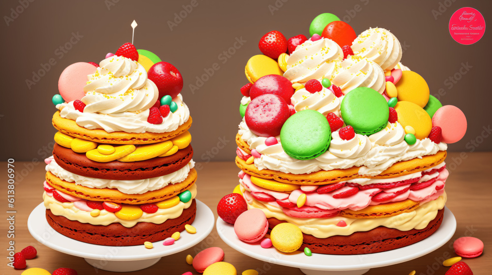 A large number of sweets, this is a real palette of sweets. A variety ...