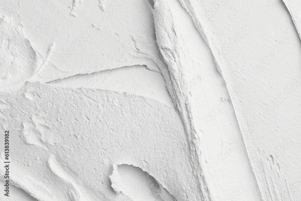 Decorative white putty background. Wall texture with filler paste ...