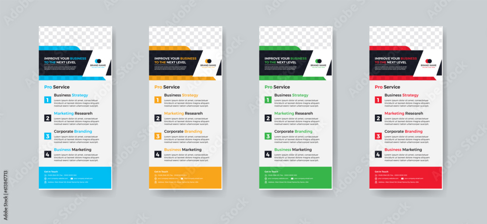 Modern creative corporate business dl flyer or rack card layout concept ...