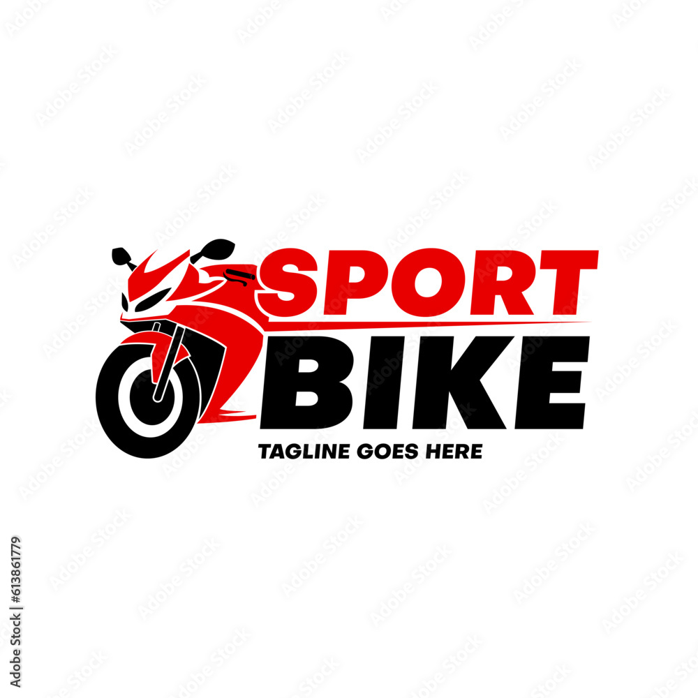 motorcycle logo design in black and red color. it's also good if used ...