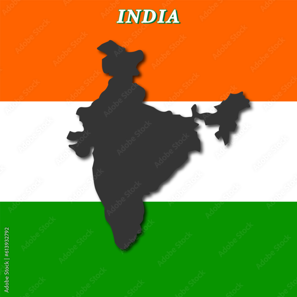 vector map of india with flag background Stock Vector | Adobe Stock
