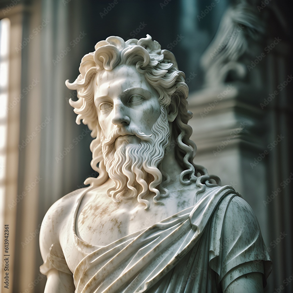 Illustration Stock Image featuring a chiseled white marble statue bust ...