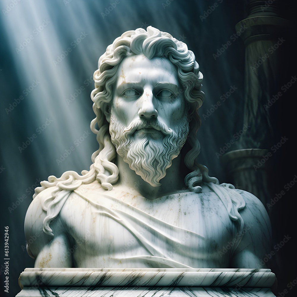 Stock-Illustration „Image featuring a chiseled white marble statue bust ...