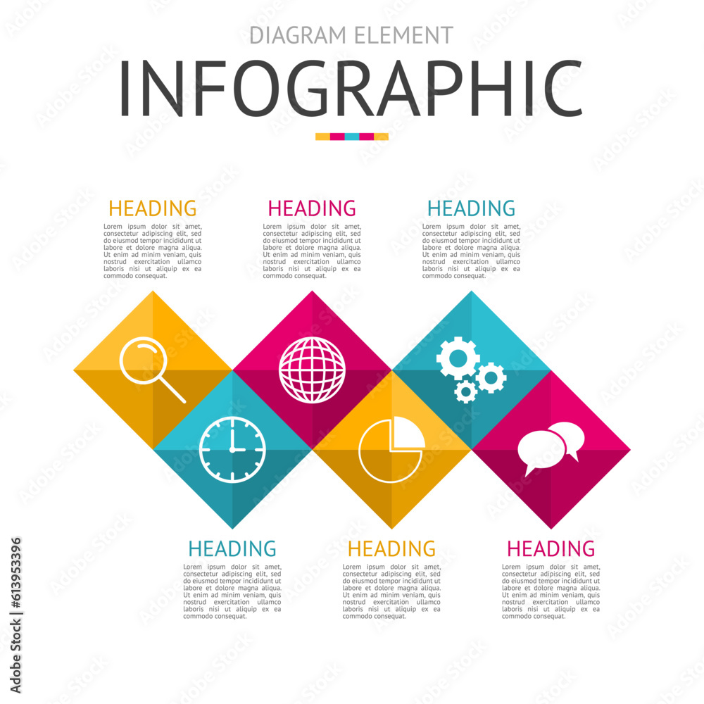 pyramid diamond linear diagram for infographic. used for process ...