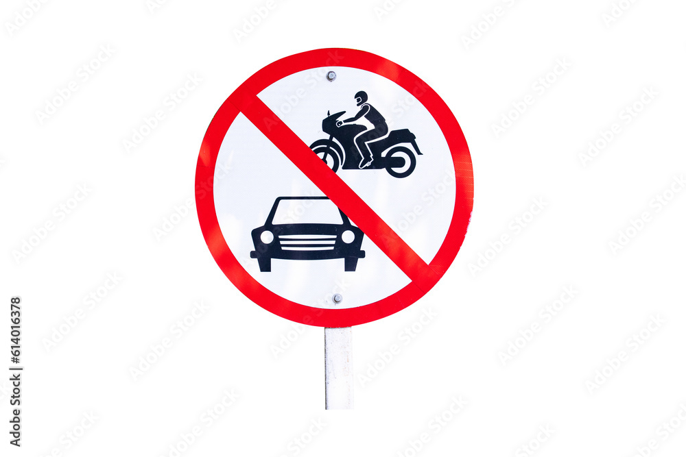 Prohibition sign for car and motorbikes side street or no allowed to ...