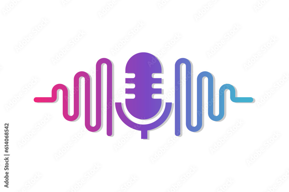 Sound wave icons . Music waves symbols. Audio logos template. Voice ...