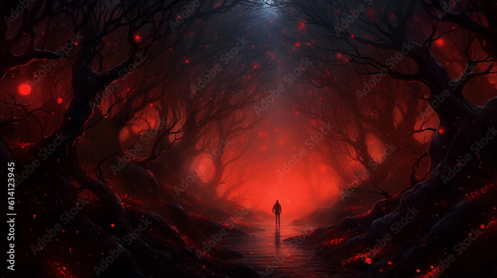 A Person Entering a Red and Black Nightmare Dimension Generative AI ...
