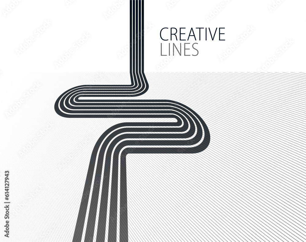 Linear composition vector road to horizon, abstract background with ...