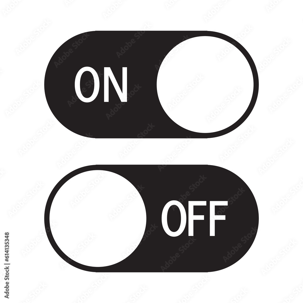 Vetor Toggle switch vector icon, On and Off position simple icons ...