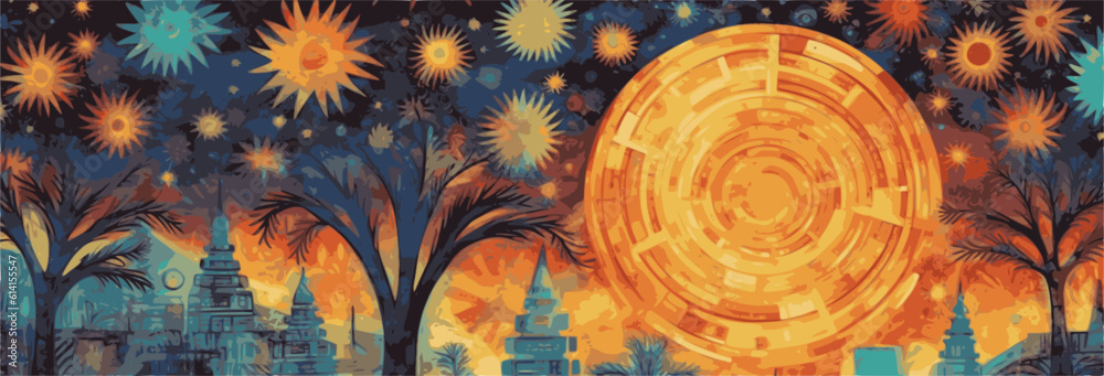 Waves in hispanic colors and latin patterns, National Hispanic Heritage ...