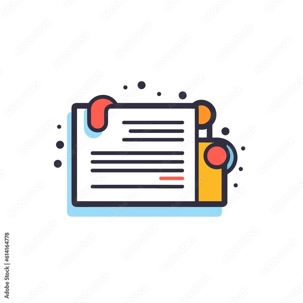 Contract on White Background. 2D Lineal Vector. Minimalist Design ...