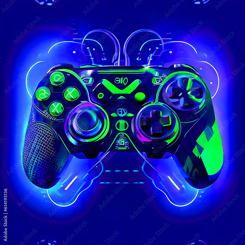A video game controller with colorful lights Stock Illustration | Adobe ...