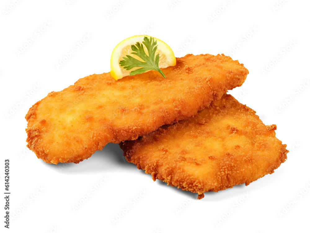Wiener schnitzel isolated on transparent or white background, png Stock ...