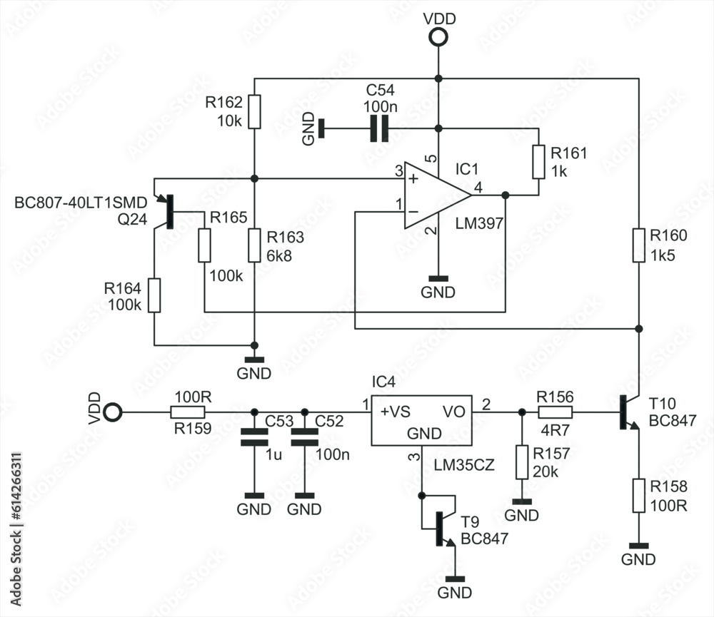 Schematic diagram of electronic device. Vector drawing electrical ...