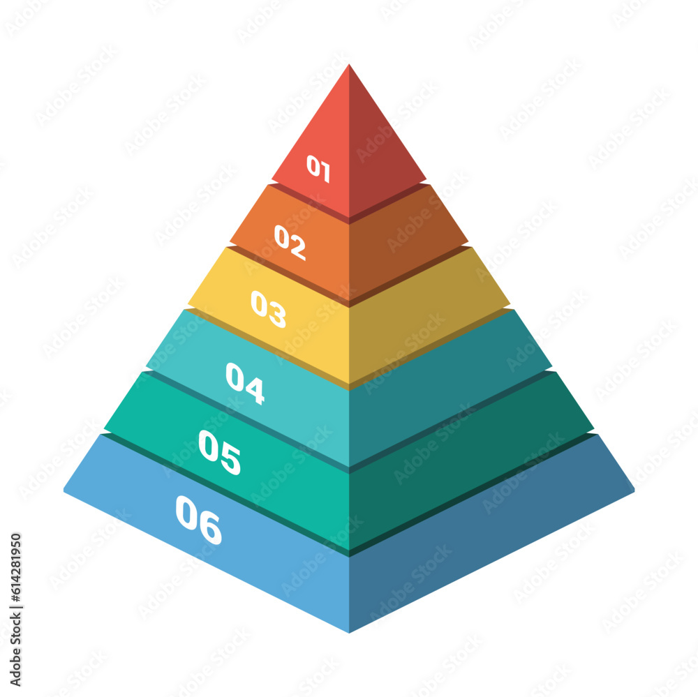 Vector de Stock Pyramid Infographic, funnel pyramid business ...