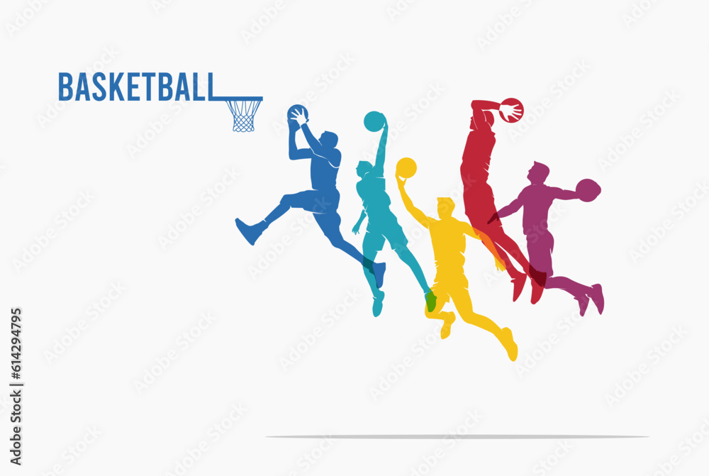 Great simple basketball dunk background design for any media Stock ...