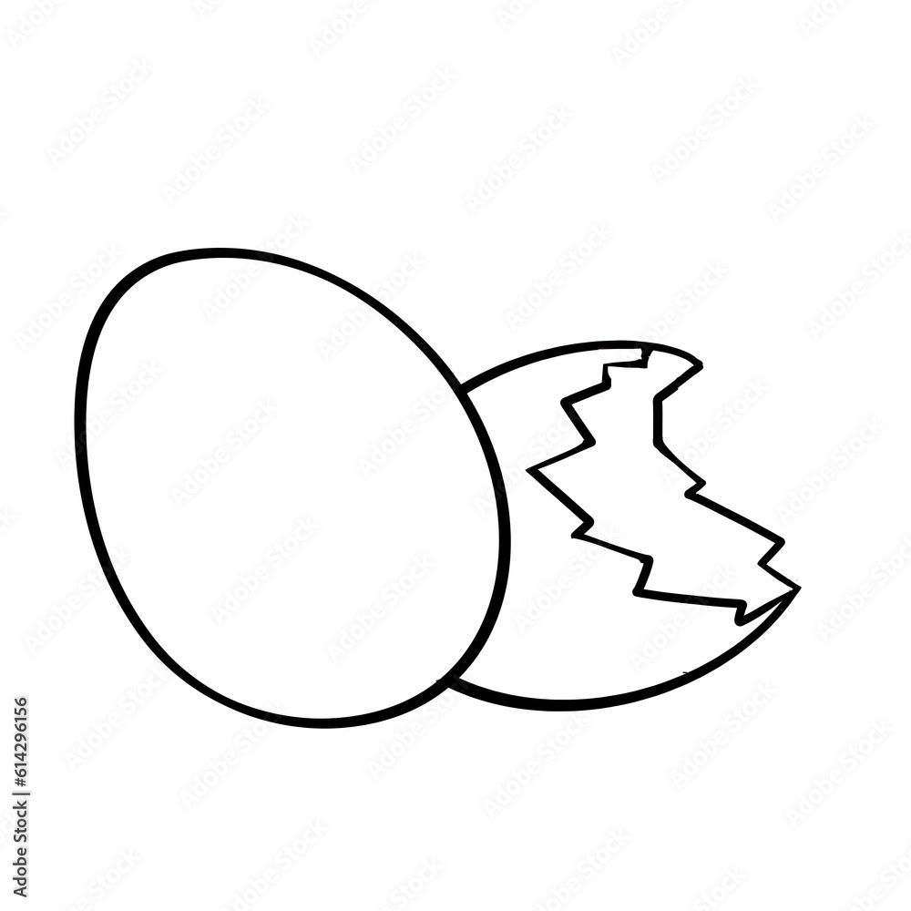 Stock-Illustration „children's drawing of two eggs, egg shell drawing ...