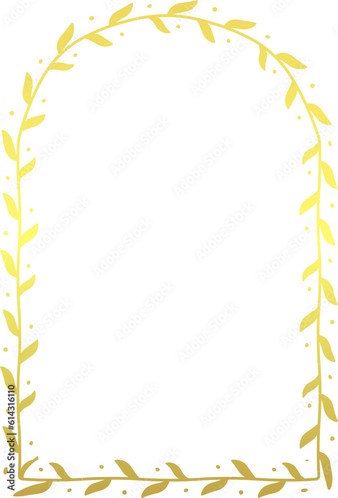 Round Arch gold wreath golden frame rectangular frame architectural ...